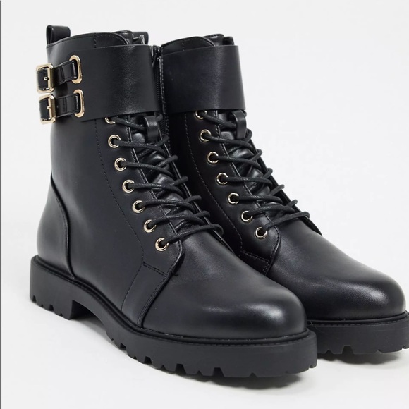 ASOS | Shoes | Asos Combat Boots With Gold Hardware | Poshmark